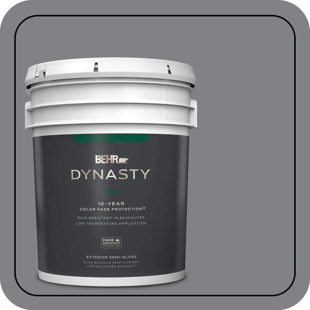 BEHR DYNASTY 5 gal. #PPU26-03 Legendary Gray Semi-Gloss Enamel Exterior ...