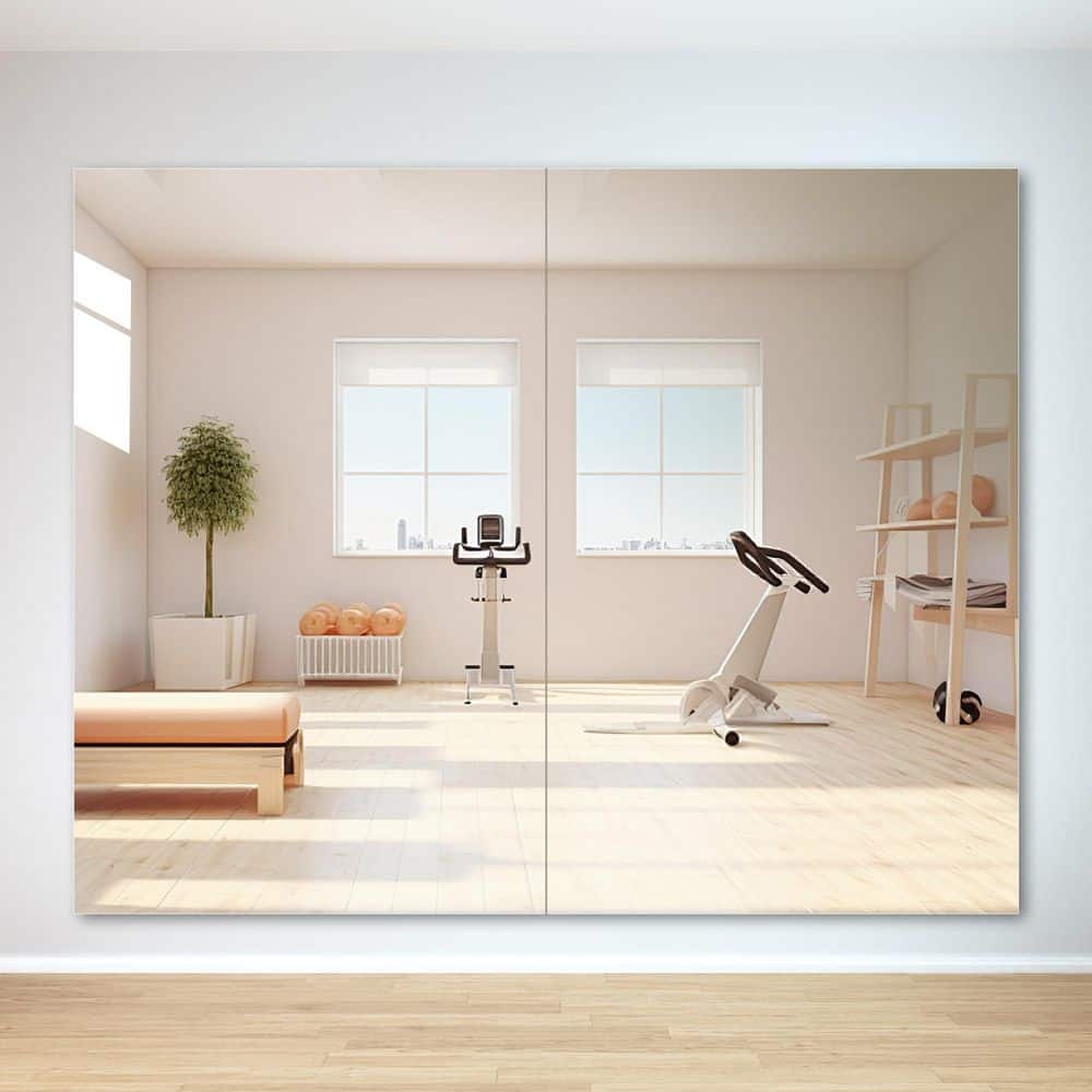 Vosuja 30 in. W x 48 in. H 2 PCS Frameless Mirrors, Large Gym Mirror ...