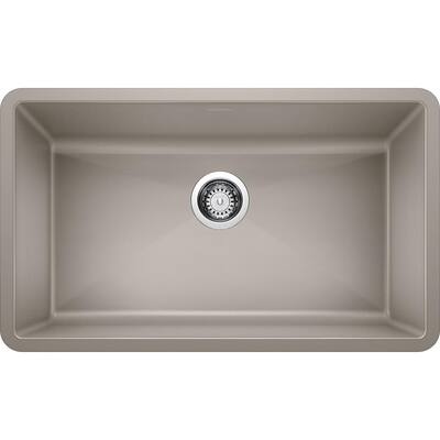 Blanco PRECIS Undermount Granite Composite 32 in. Single Bowl Kitchen ...