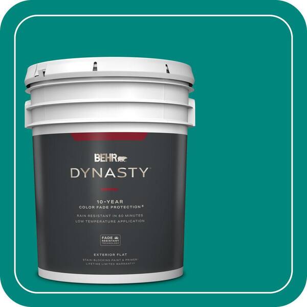 BEHR DYNASTY 5 gal. #P450-7 Mystic Turquoise Flat Exterior Stain ...