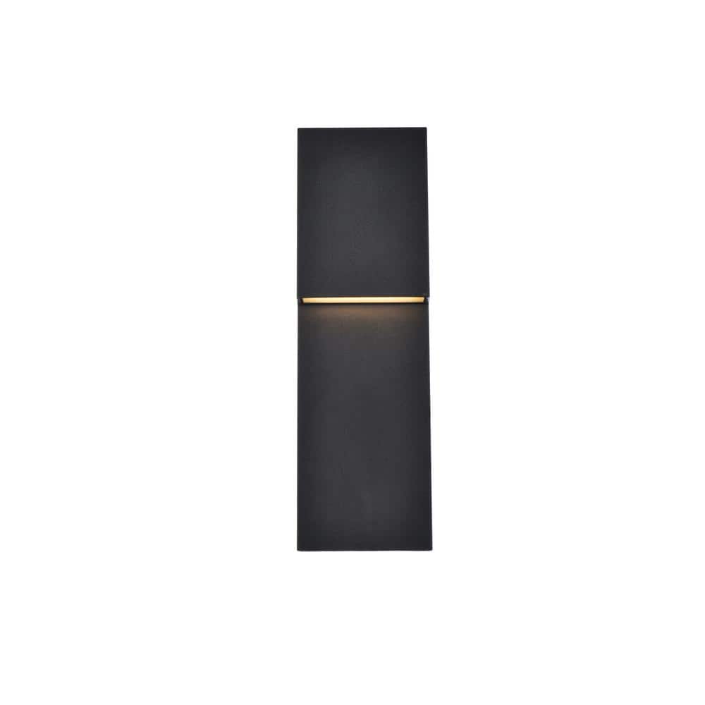 Timeless Home 1-Light Rectangular Black LED Outdoor Wall Sconce ...