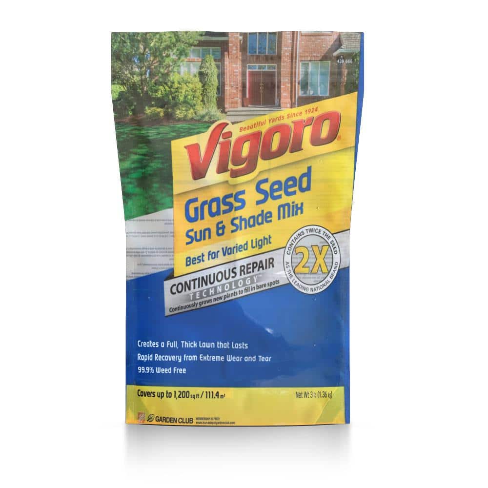 Vigoro 3 lb. Sun and Shade Grass Seed Mix 52219 - The Home Depot