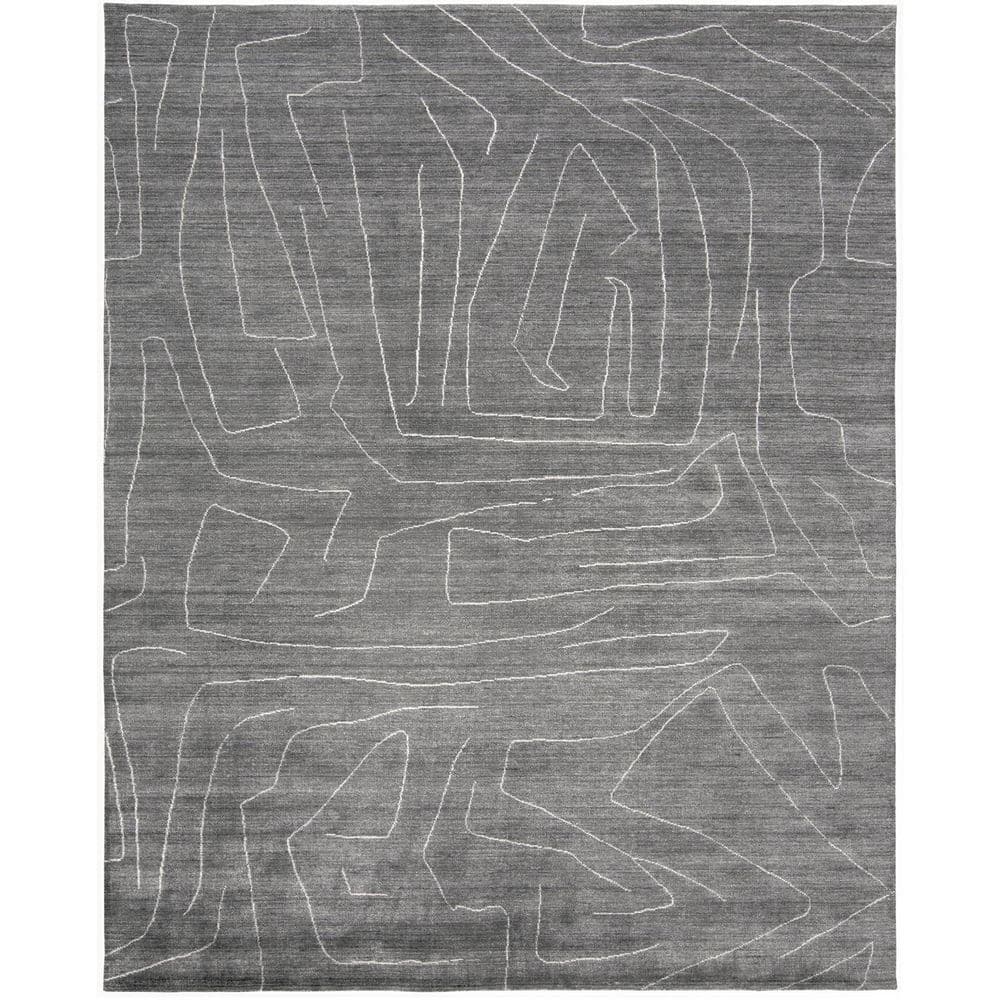 HomeRoots 2 ft. x 3 ft. Gray and Ivory Abstract Area Rug 2000511929 ...