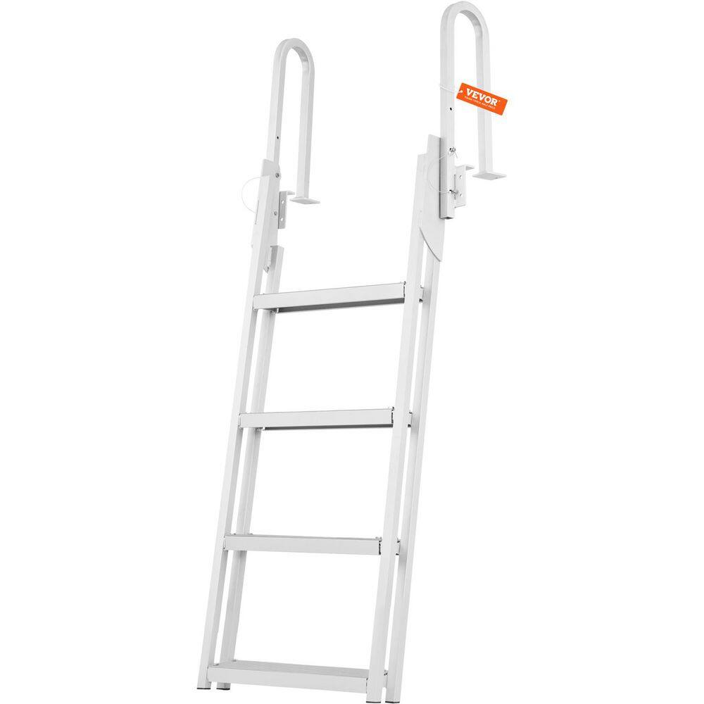 SKYSHALO Retractable Dock Ladder 4-Steps 4 in. Wide Standard Adjustable ...