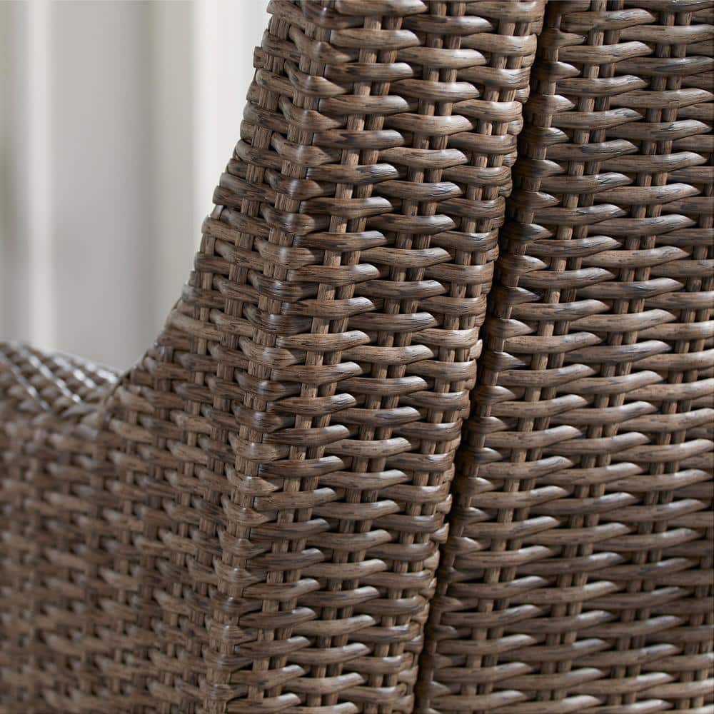 Hampton Bay Rock Cliff 3-Piece Brown Wicker Outdoor Patio Seating Set ...