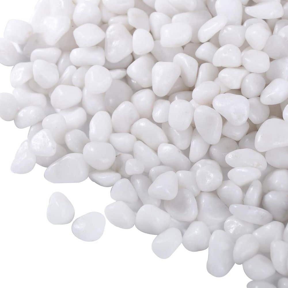 SenQWFa 30 lbs. 0.37 in. White Pebbles Rocks for Vases Landscaping ...