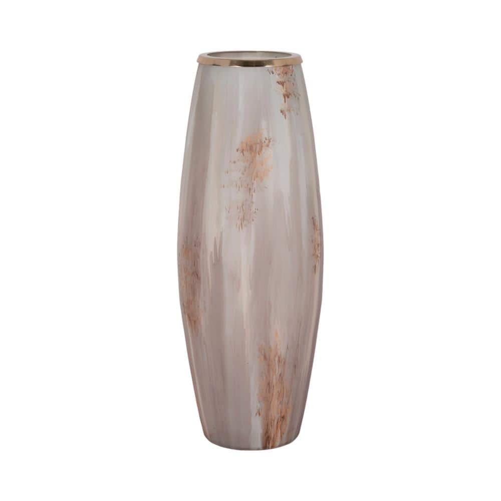 Liv & Skye 24 in. Tan Glass Urn Decorative Vase 20732-02 - The Home Depot