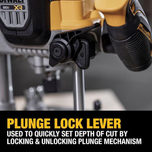 DEWALT 20V MAX XR 2-1/4 Peak HP Brushless Cordless Plunge Router (Tool ...