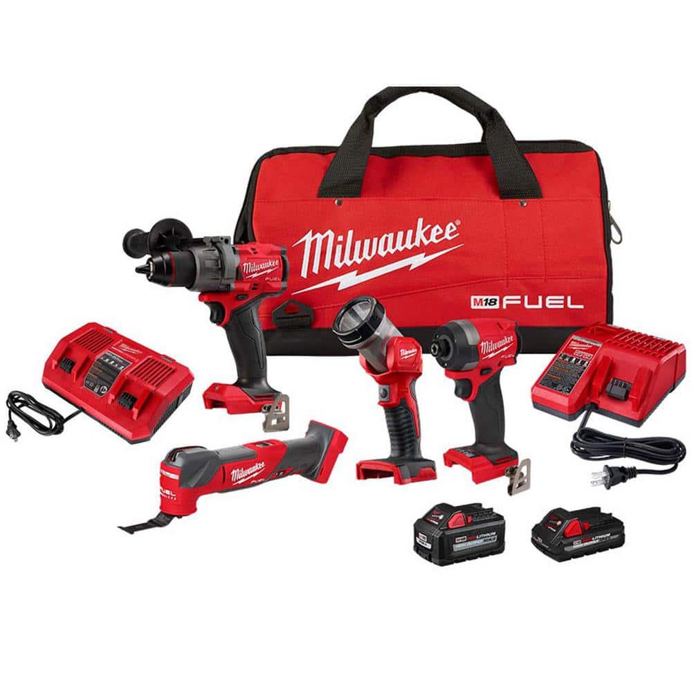 Milwaukee M18 FUEL 18-Volt Lithium-Ion Brushless Cordless Combo Kit (4 ...