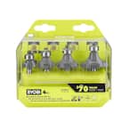 RYOBI Roundover Router Bit Set (4-Piece) A25RS41 - The Home Depot