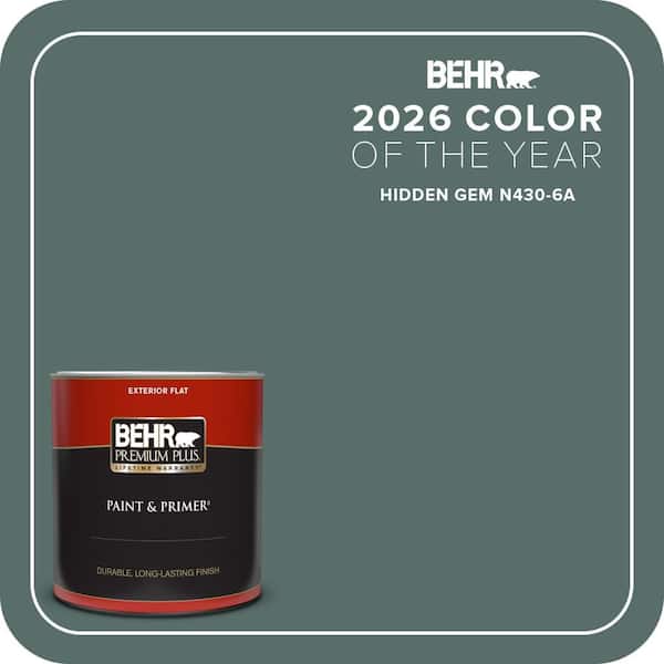 BEHR PREMIUM PLUS 1 qt. #N430-6A Hidden Gem Flat Exterior Paint ...