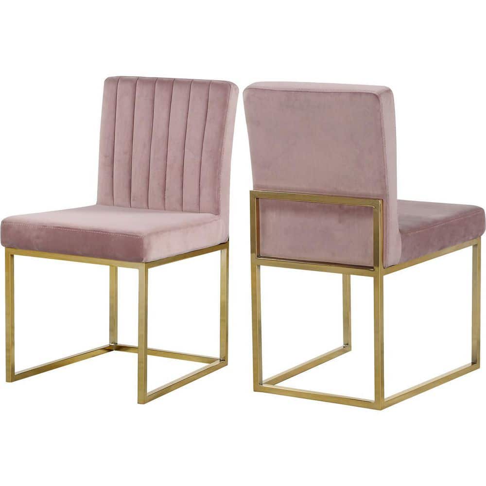 HOME IMPORTS EMPORIUM 32 in.H Pink Finish High Upholstered Back Armless ...