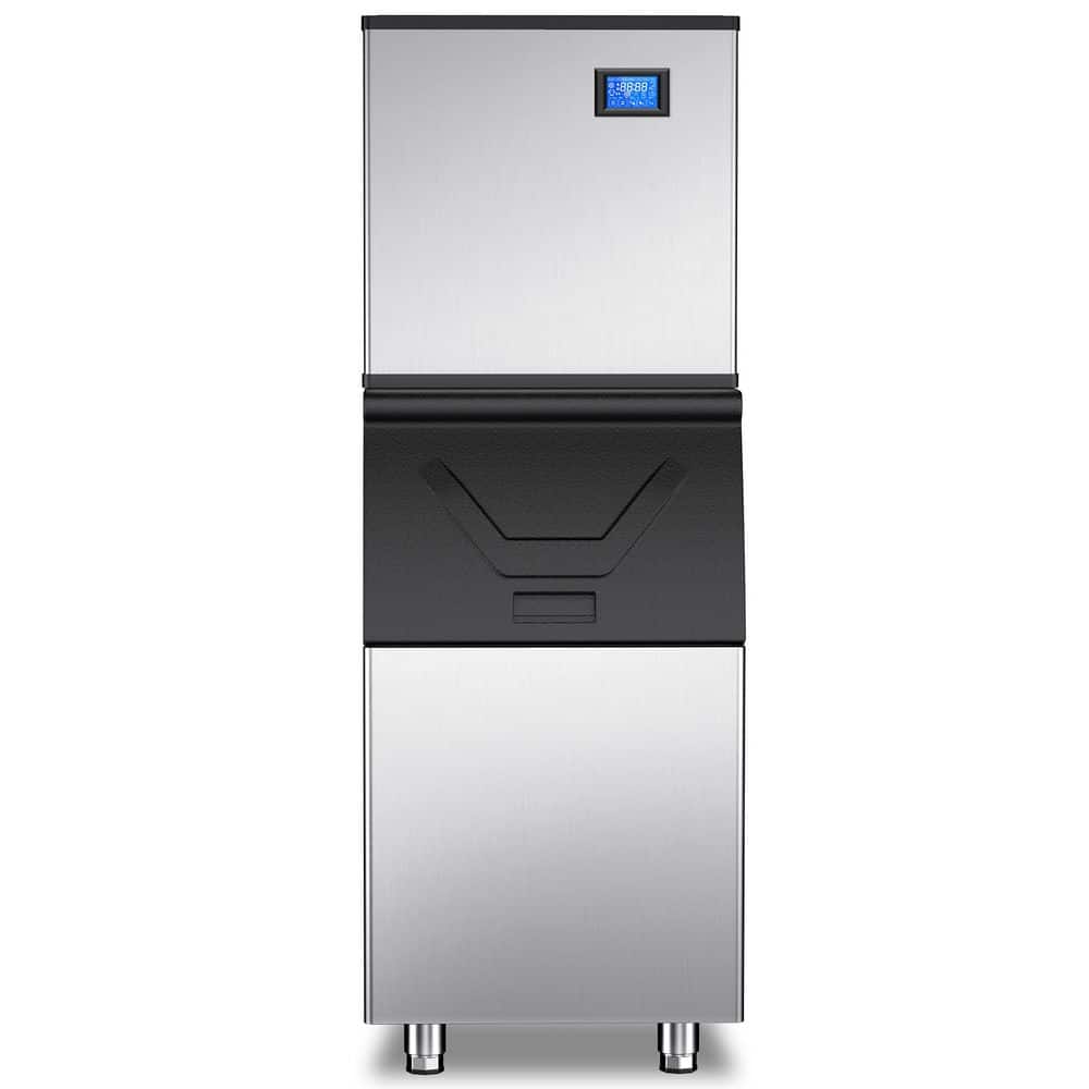 SOZT 30 in. 1000 lbs./24H Full Size Cube Commercial Freestanding Ice Maker with 500 lbs. Ice ...
