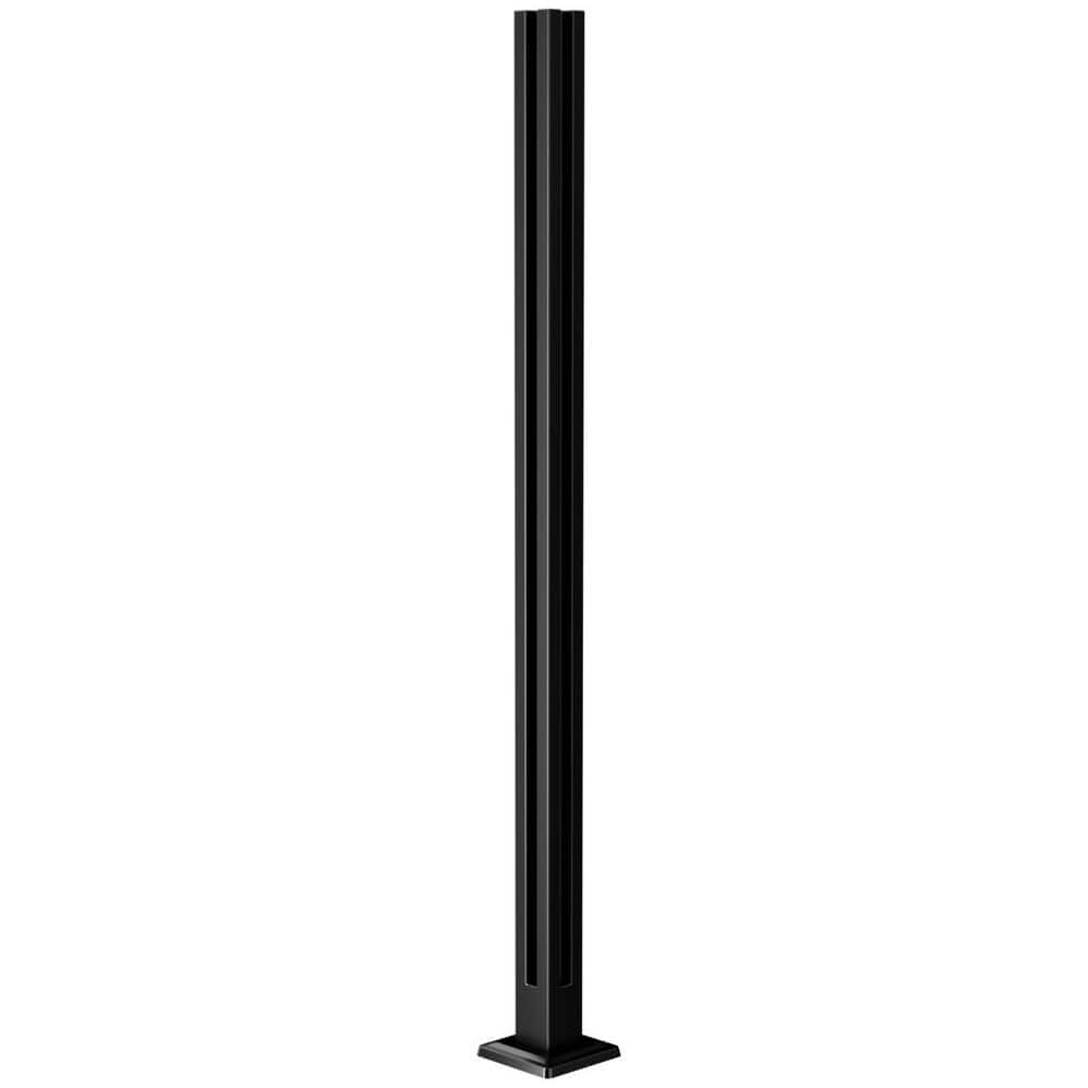 Angel Sar 42 in. 1-Pack Glass Railing Corner Post, Stainless Steel ...