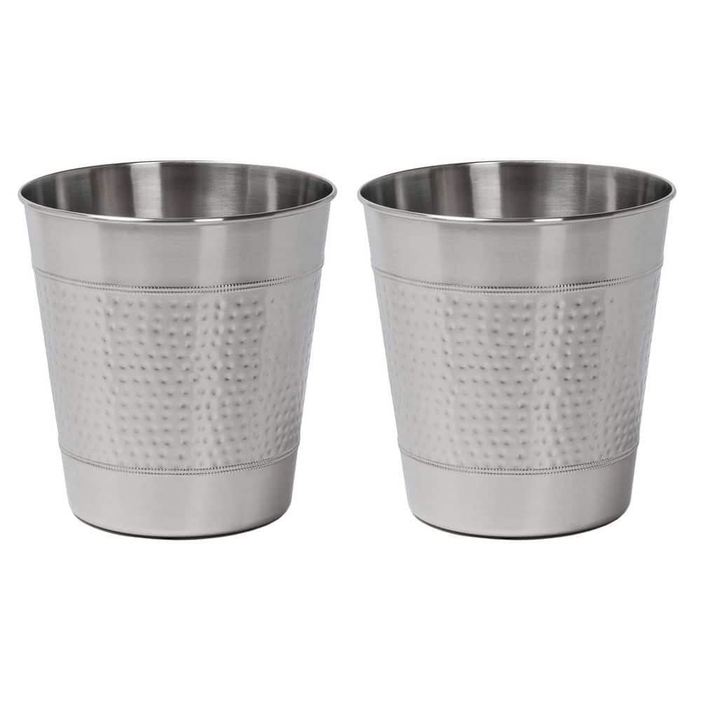 happimess Riley Modern Classic Hammered Steel Accent 2 Gal. Waste Bin ...