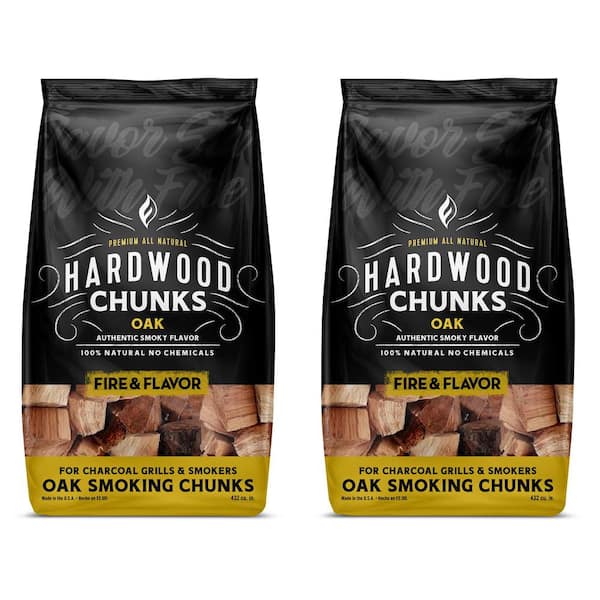 Fire and Flavor Premium All Natural Smoking Wood Chunks, 2-Pack, 4 lbs ...