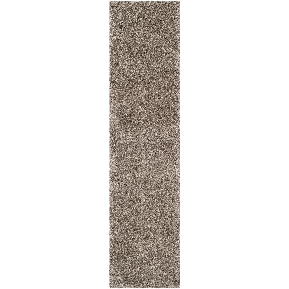 SAFAVIEH Milan 2 ft. x 22 ft. Gray Solid Color Runner Rug SG180-8080 ...