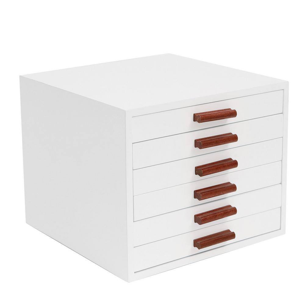 YIYIBYUS 10 in. x 8 in. White Wooden Jewelry Box 6 Layers Jewelry ...