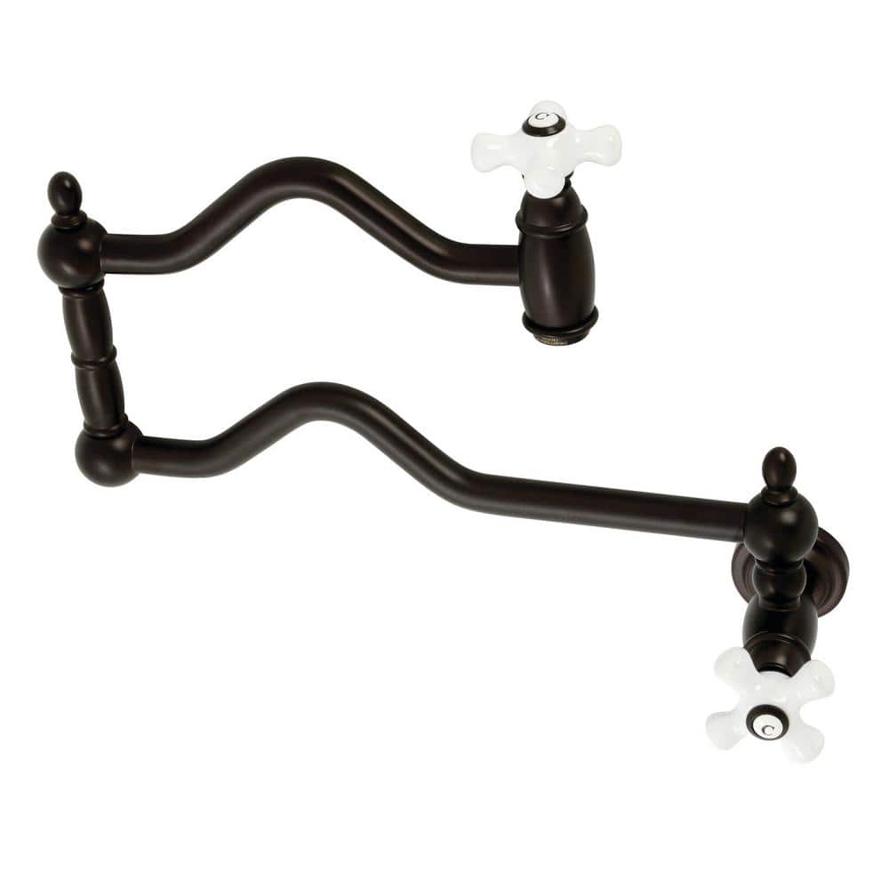 Kingston Brass Heritage Wall Mount Pot Filler Faucets in Oil Rubbed ...