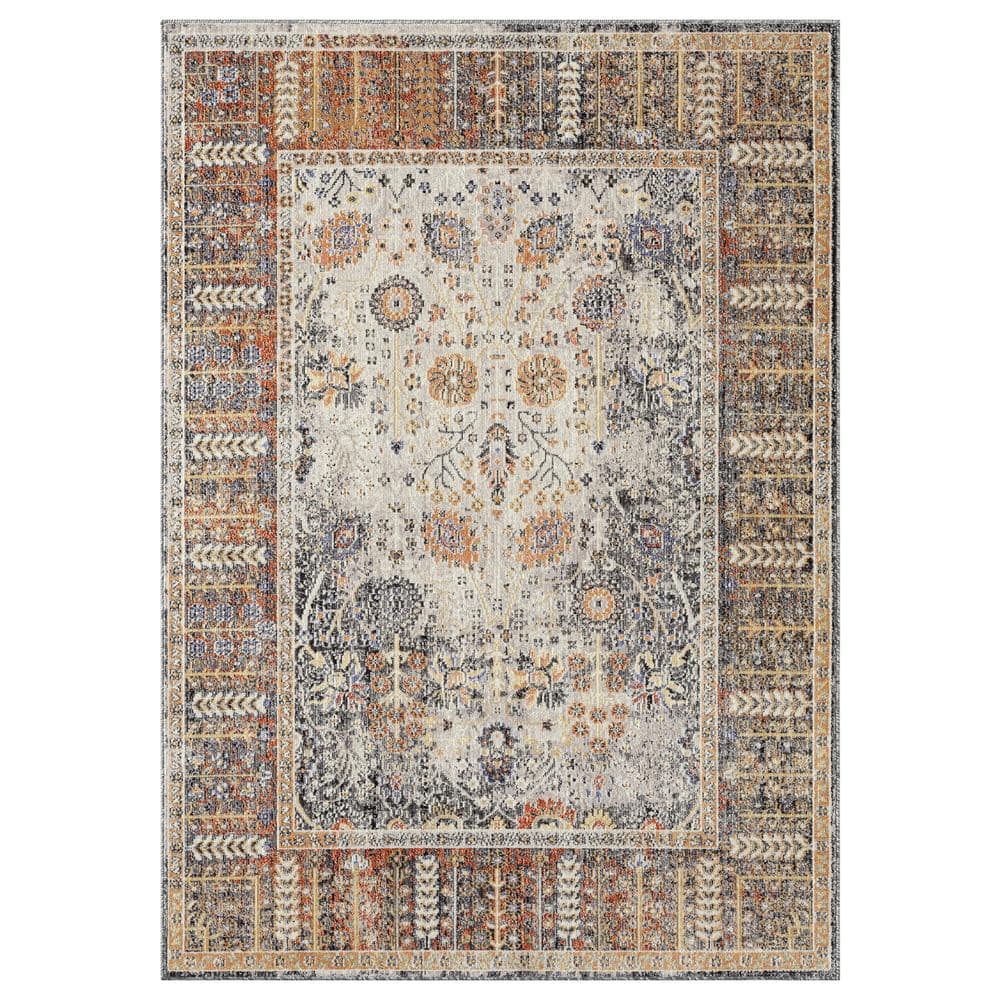 LUXE WEAVERS Bohemian Ivrust 2 ft. x 3 ft. Vintage Floral Polypropylene ...