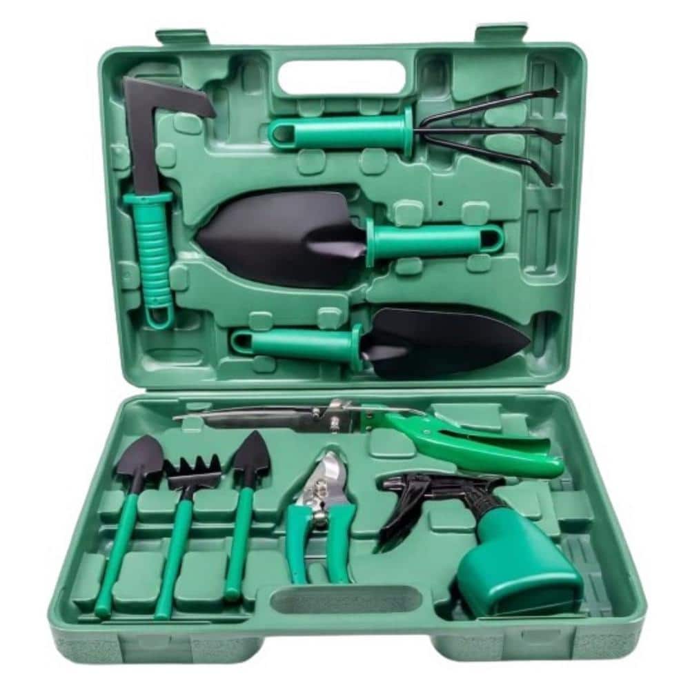 Misopily 10-Piece Garden Tool Set Hand Gardening Tools Kit Green Non ...