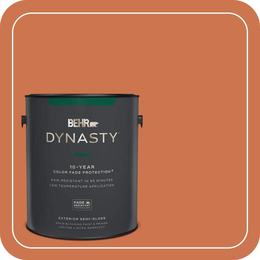 BEHR DYNASTY 1 gal. #PMD-103 Sweet Carrot Semi-Gloss Exterior Stain ...