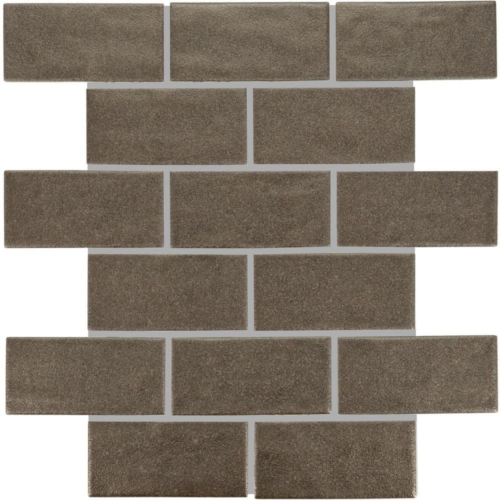 Marazzi Artezen Metallic Vibe 12 in. x 12 in. Glossy Ceramic Brick ...