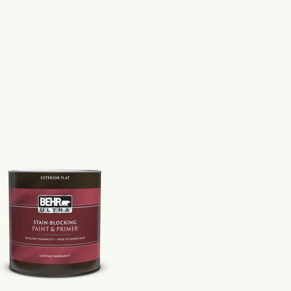 BEHR ULTRA 1 qt. #PPU18-06 Ultra Pure White Flat Exterior Paint ...