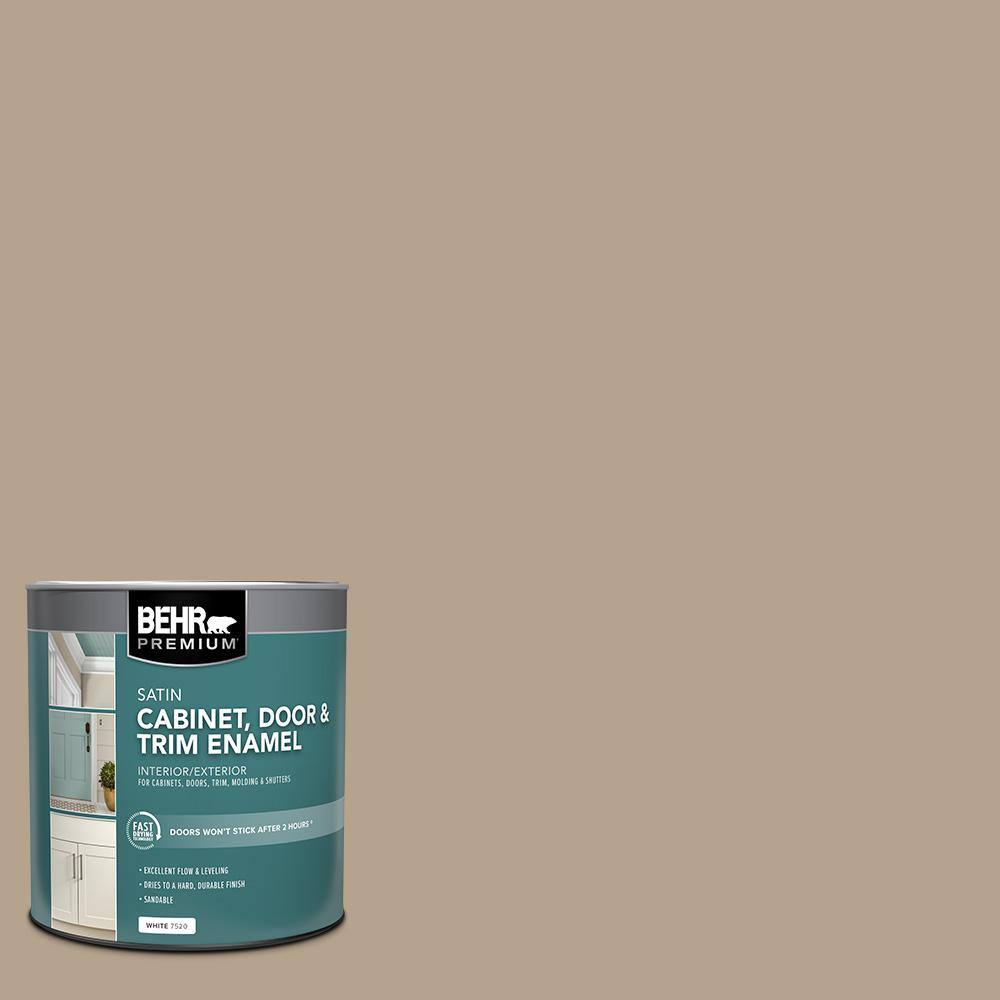 BEHR PREMIUM 1 qt. #PFC-33 Washed Khaki Satin Enamel Interior/Exterior ...