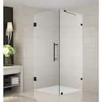 Aston Aquadica 30 in. x 72 in. Frameless Corner Hinged Shower Door in Matte Black SEN988-MB-30 ...