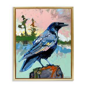 Stupell Industries Modern Crow Portrait by Adam Swanson Brown Floater ...