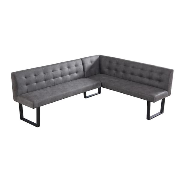 Reviews for GOJANE Modern Gray Color Dining Bench Back with Metal Legs ...