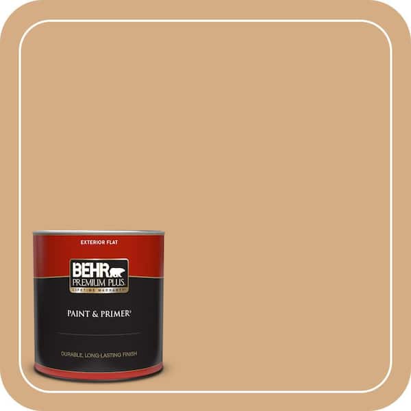 BEHR PREMIUM PLUS 1 qt. #BXC-67 Santa Fe Tan Flat Exterior Paint ...