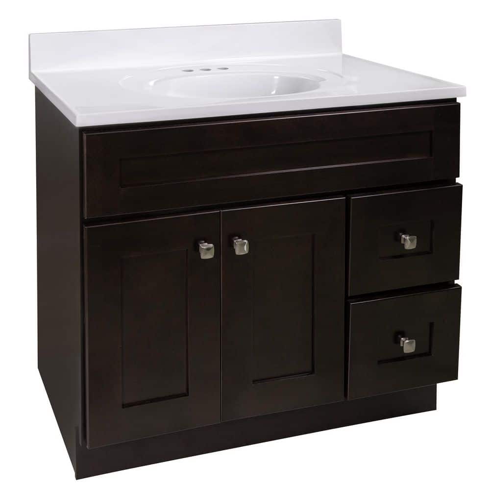Design House Brookings 37 in. Single Sink 4 in. Centerset Freestanding ...