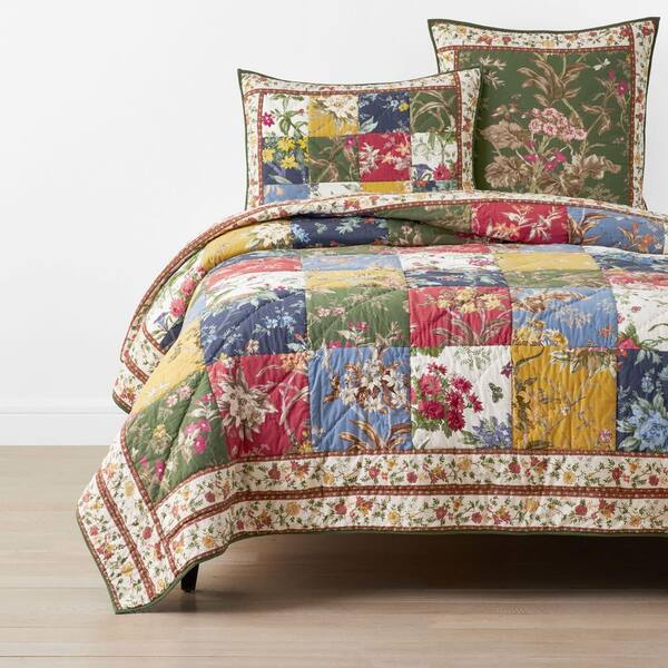 The Company Store Company Cotton Aaliyah Patchwork Green Multi King ...
