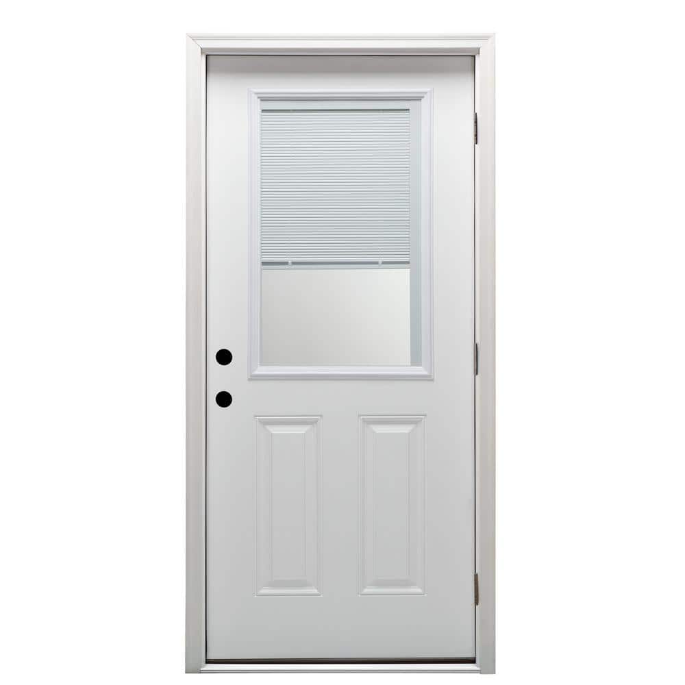 MMI DOOR 32 in. x 80 in. Internal Blinds Left-Hand Outswing 1/2-Lite ...