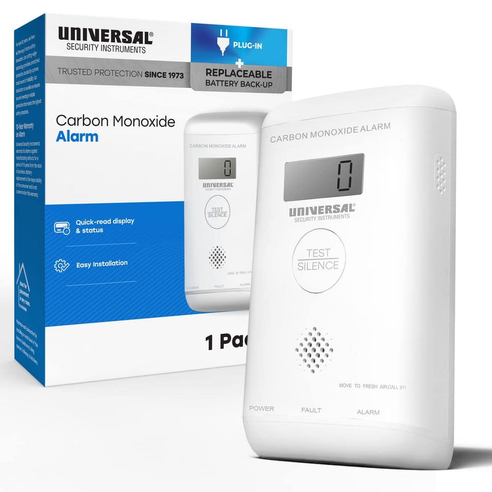 Universal Security Instruments Plug-In Carbon Monoxide Detector with 1 ...