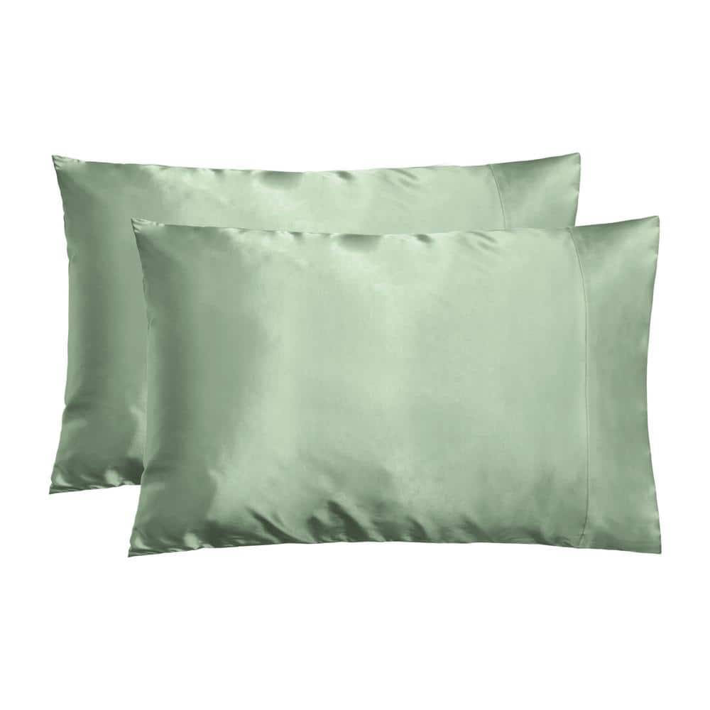 DISCOVER NIGHT LLC Sage Satin King Pillowcase Set of 2 MEND-PC-SATBEAUT ...
