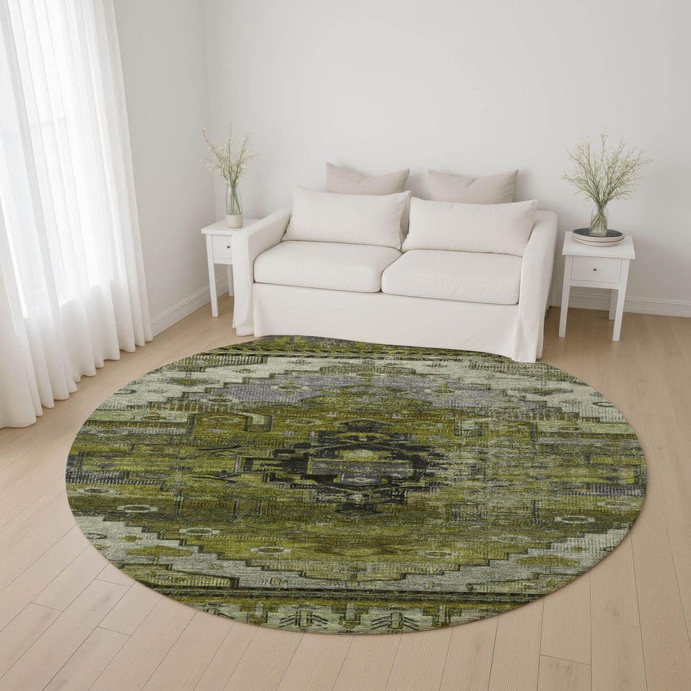 Addison Rugs Mayfield Premium Machine Washable Abstract AMF1776 Olive 8 ...