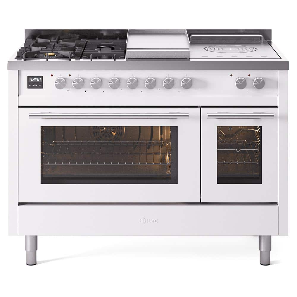 ILVE Professional Plus II 48 in. Dual Fuel Natural Gas Range with 5 ...