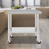 VEVOR Stainless Steel Rolling Table 35.4 x 23.6 in. Kitchen Prep Table ...