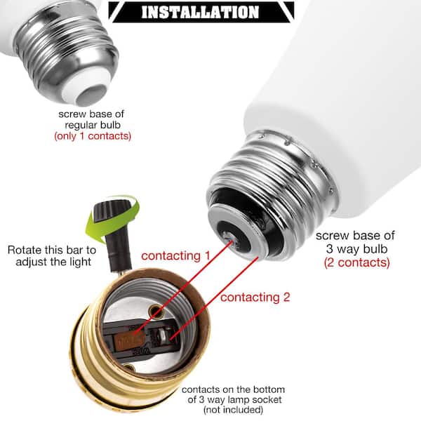 YANSUN 50 Watt 100 Watt 150 Watt Equivalent A21 3 Way LED Light Bulb in Daylight 5000K 6 Pack H XP03503E26D 6