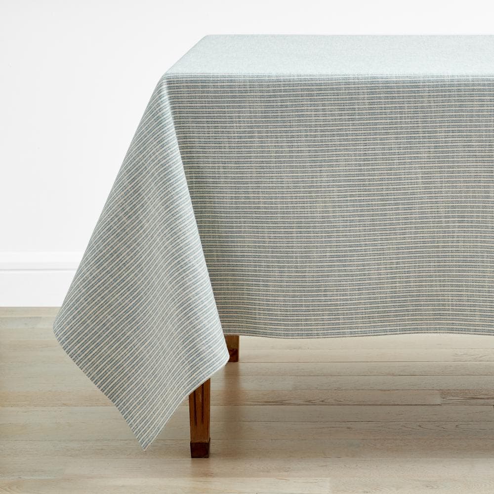 The Company Store Textured Stripe Yard-Dyed 70 in. x 120 in. Teal Blue ...