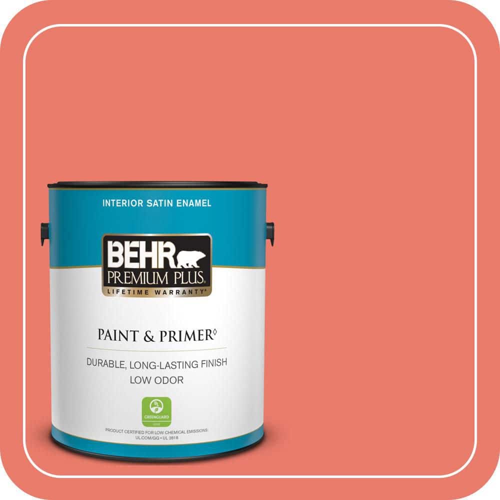 BEHR PREMIUM PLUS 1 gal. #180B-5 Cool Lava Satin Enamel Low Odor ...
