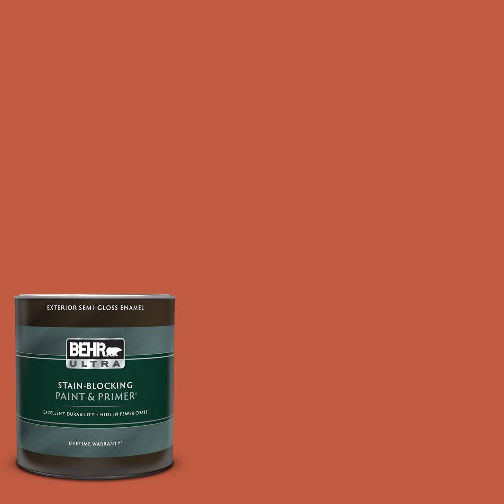 BEHR ULTRA 1 qt. #M180-7 Deep Fire Semi-Gloss Enamel Exterior Paint ...