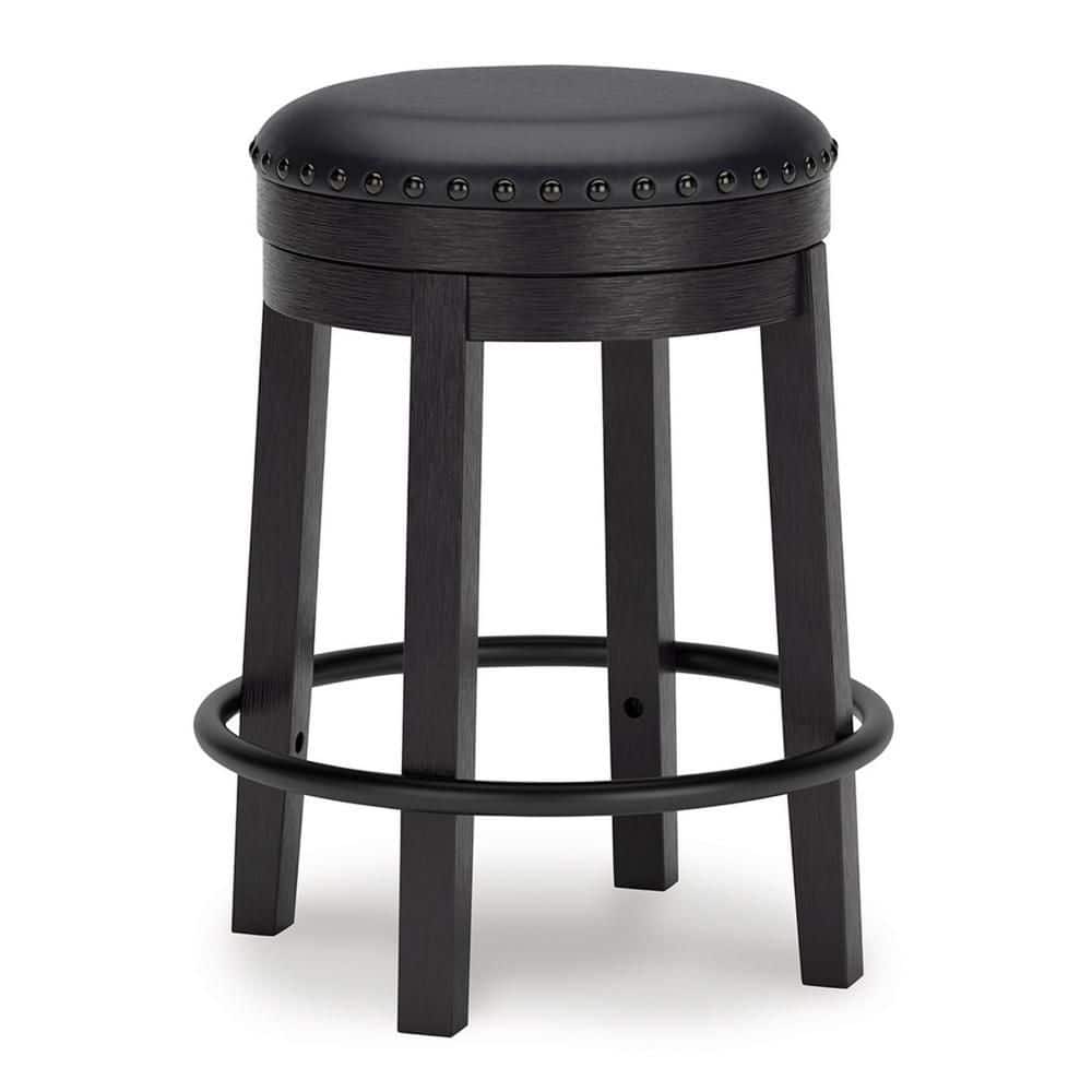 Benjara Becy Black Wood Frame Counter Height Stool with Cushion ...