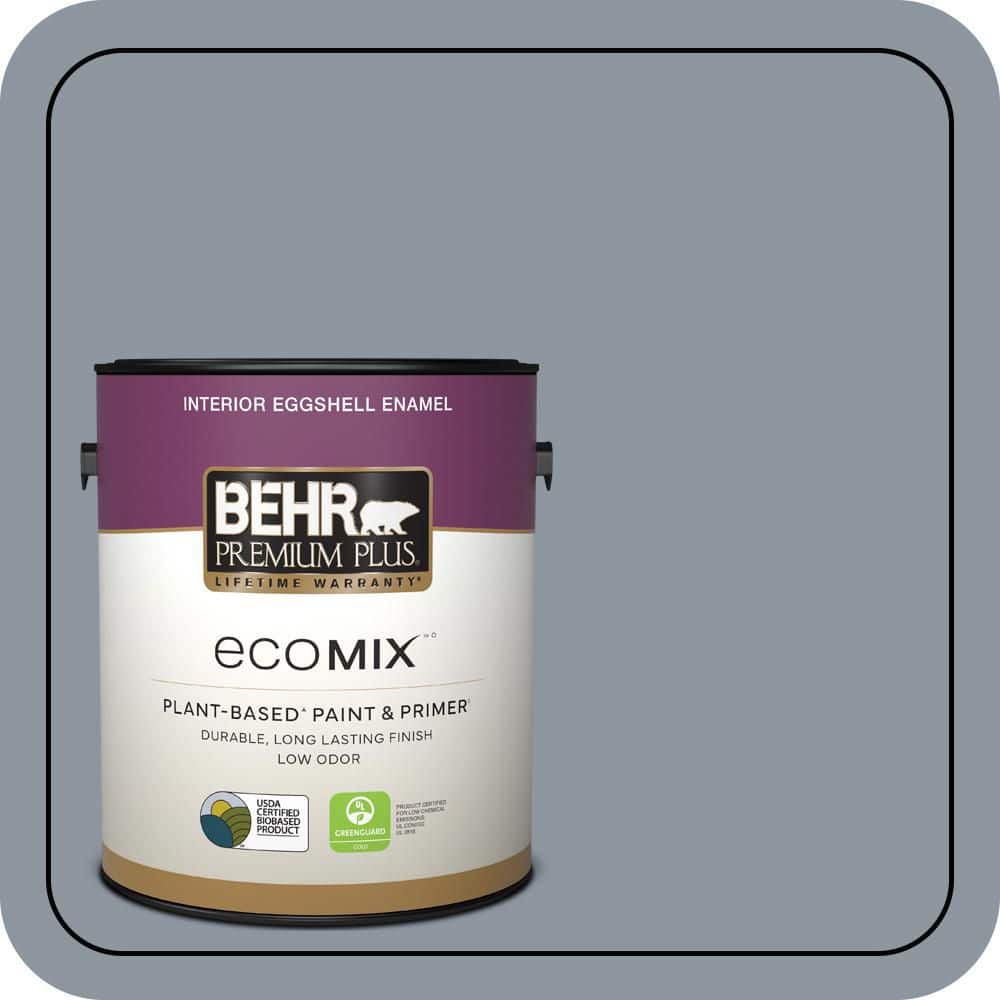 BEHR PREMIUM PLUS 1 gal. #750F-4 Raging Sea Eggshell Enamel EcoMix ...