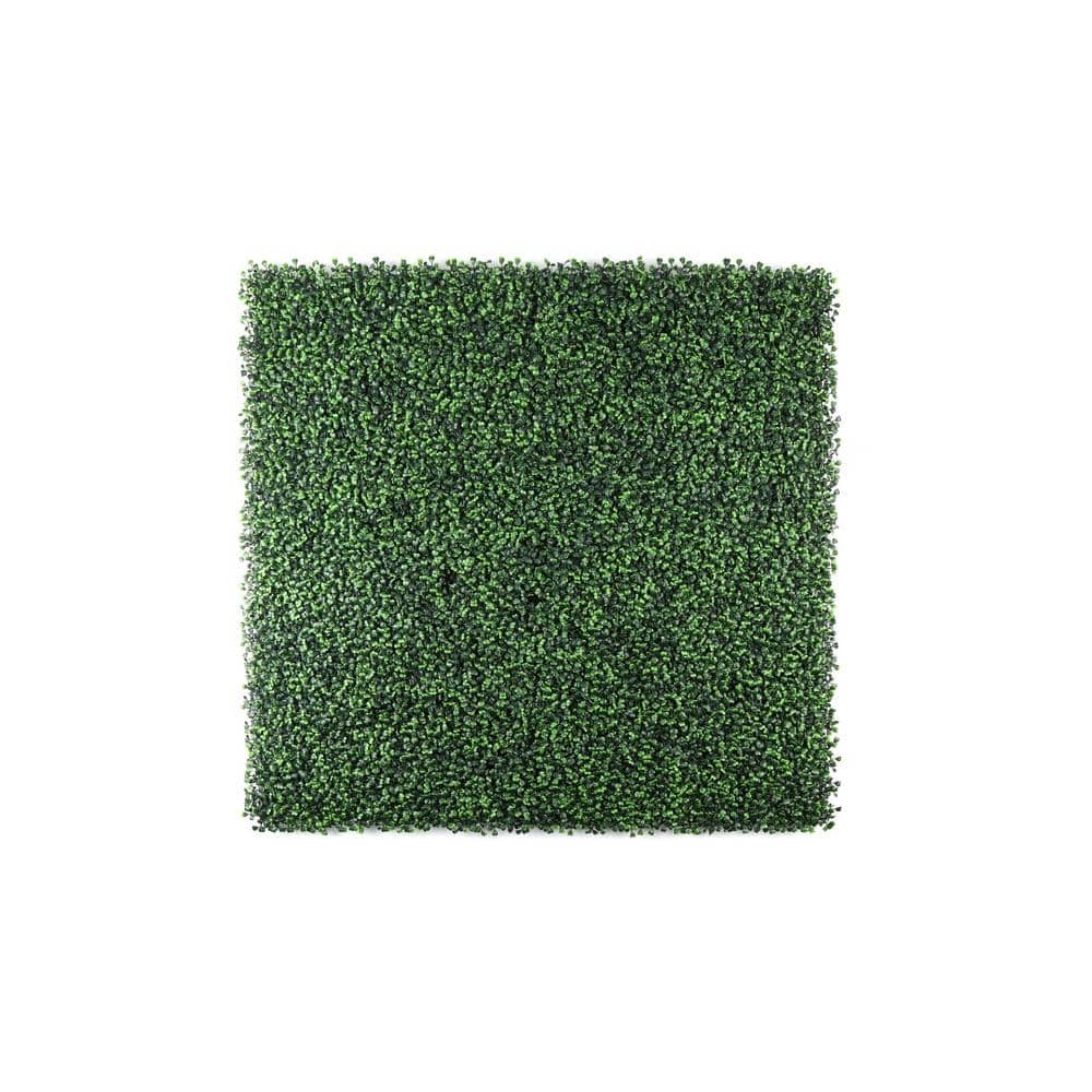 Ejoy 40 in. x 40 in. Artificial Light Green Boxwood Roll Panels UV ...