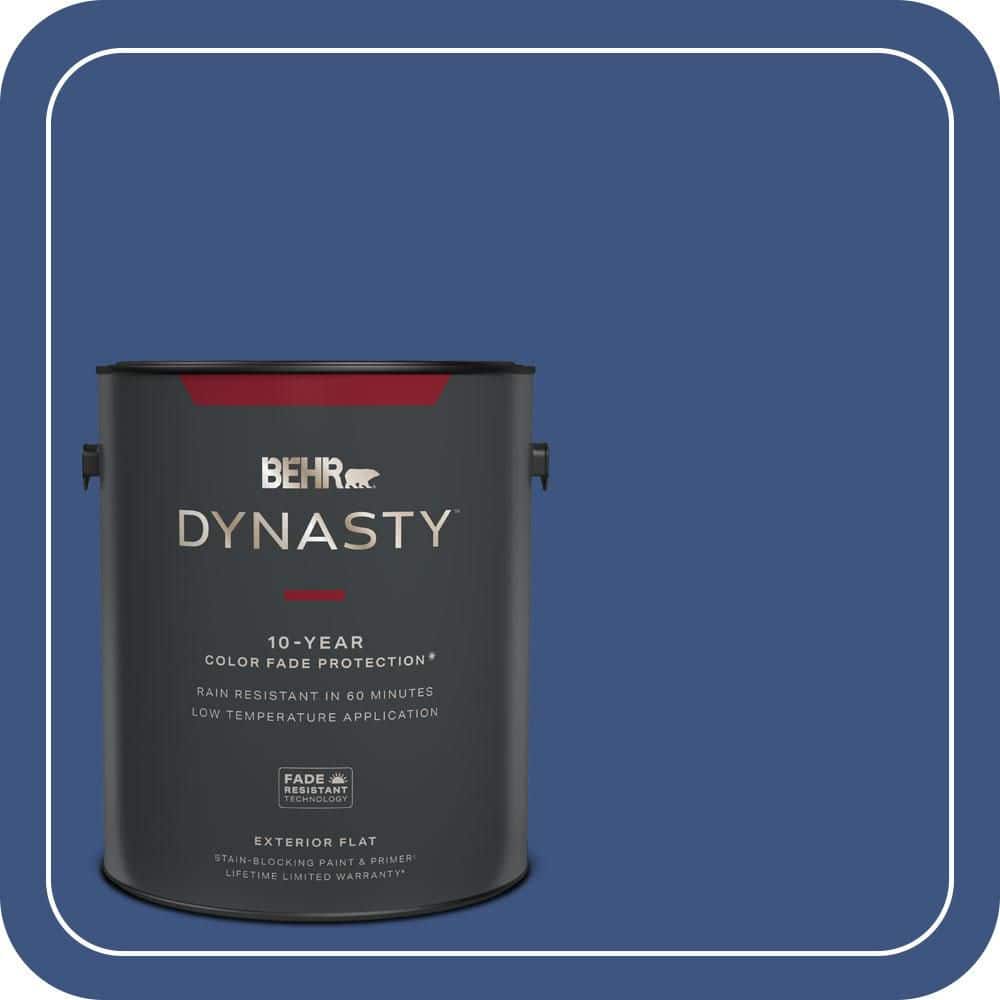 BEHR DYNASTY 1 gal. #S-G-600 Deep Azure Flat Exterior Stain-Blocking ...