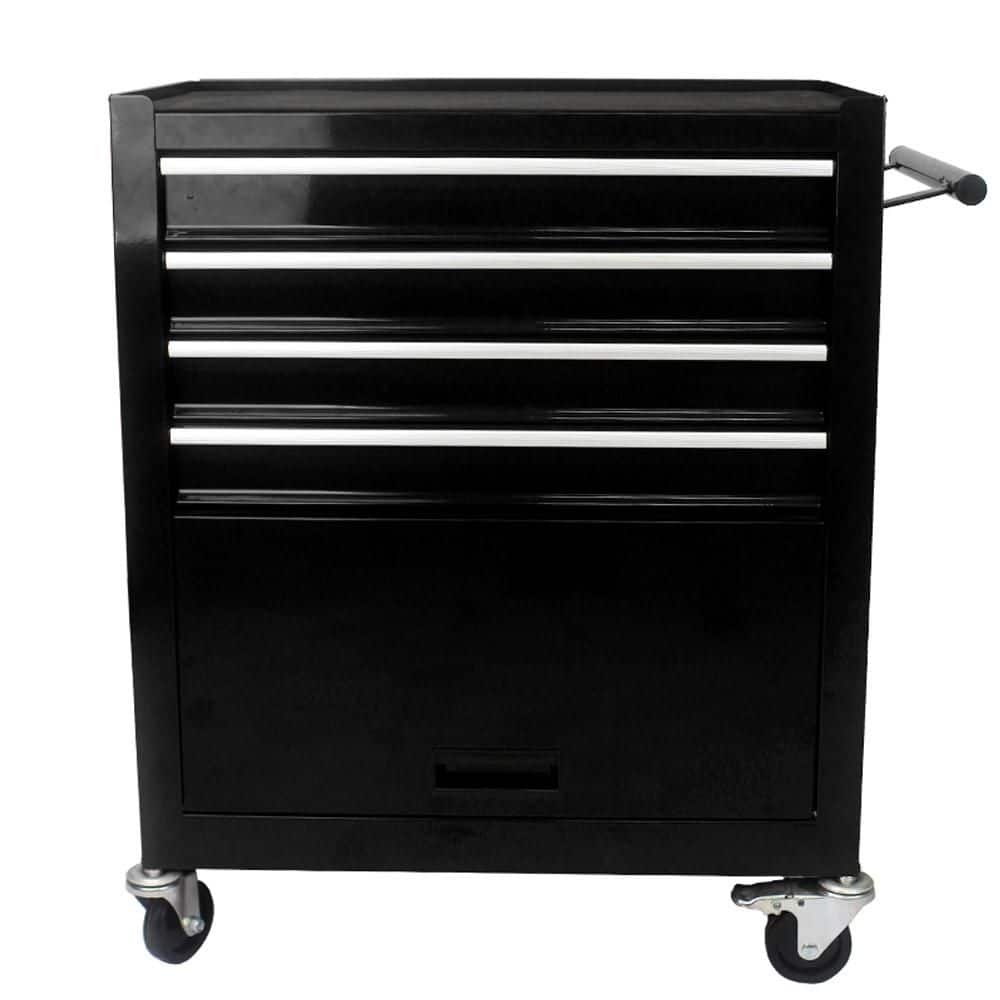 Damodpoy 13 in. 4 Drawers Multifunctional Tool Chests With Wheels Black ...
